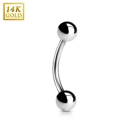 Piercing arcade Or blanc 14K boules