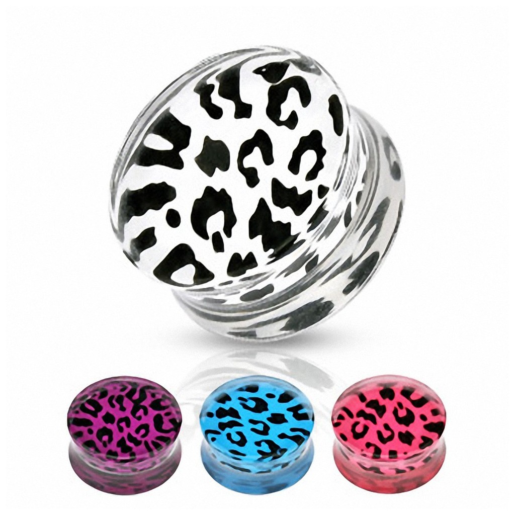 Piercing Plug Acrylique Motifs Léopard